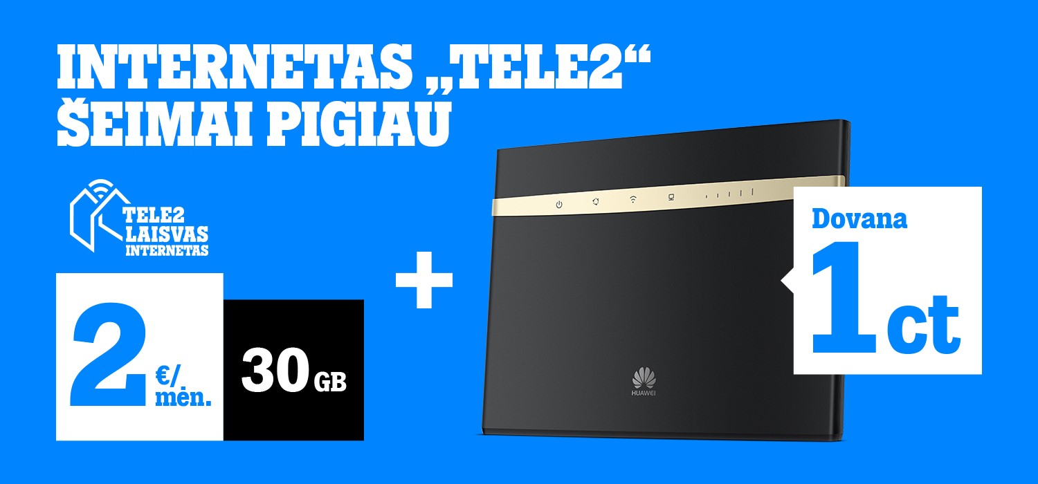 „Tele2“ pasiūlymas šeimoms: internetas namams nuo 2 Eur/mėn., o modemas ...
